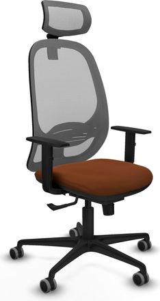 Piqueras y Crespo B&uuml;rostuhl, zylindrisch, Braun, mit 1D-Armlehnen, h&ouml;henverstellbare Lendenwirbelst&uuml;tze und Kopfteil, h&ouml;henverstellbar und neigbar. Ausgestattet mit 3 P