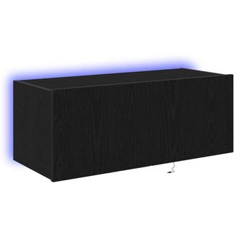 vidaXL Vidaxl - Meuble tv mural Chêne noir 80 x 35 x 31 cm Bois dingénierie
