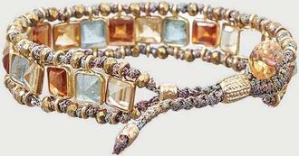 Gerard Darel Bracelet &agrave; pierres carr&eacute;es - STROMBOLI - Argent