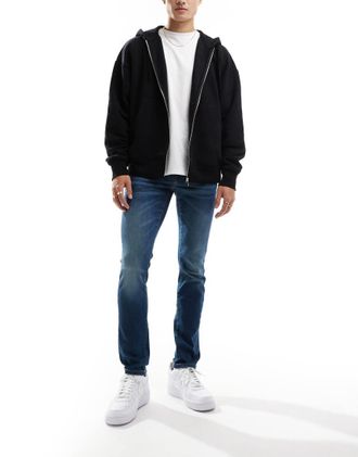 Only & Sons Loom - Schmal geschnittene Jeans in mittelblauer Waschung
