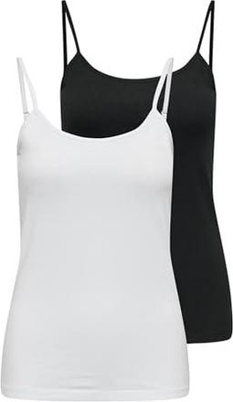 Jacqueline de Yong JdY Jdyava 2-Pack ava Singlet JRS Lot de 2 t-Shirts, Blanc Femmes