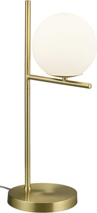 Trio Leuchten Tischleuchte Pure 502000108, Metall Messing matt, Glas wei&szlig;, exkl. 1x E14