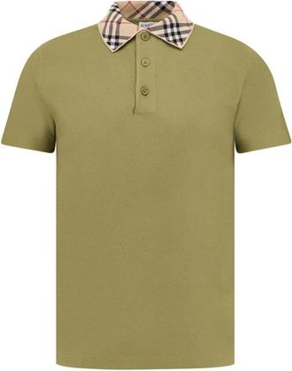 Burberry Homme, Tops, Vert, Taille: S Icon Stripe Collar Polo