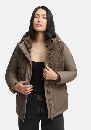 Marikoo Winterjacke Sheeta Kombination aus Teddyfleece und glattem Material