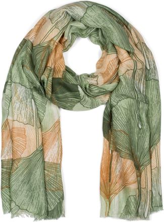 styleBREAKER Schal Langer Schal Ginkgo Leaves