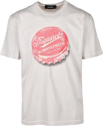 Dsquared2 Homme, Tops, Beige, Taille: L T-Chemises