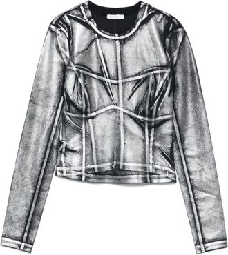 Patrizia Pepe Femme, Tops, Multicolore, Taille: 38 FR Crop Top en jersey m&eacute;tallis&eacute;