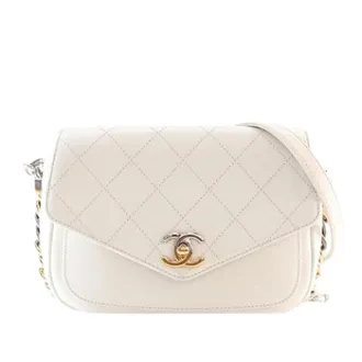 Chanel Pre-owned Vintage Flap Crossbody - Femme - Pre-owned - Blanc - Taille: ONE Size