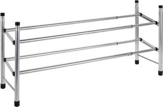 WENKO Maximex Schuhregal ausziehbar Click Schuhablage, stapelbar Silber