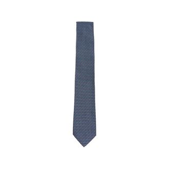 Ferragamo Gancini Jacquard Krawatte - - Accessories - Herren - Blau - ONE SIZE
