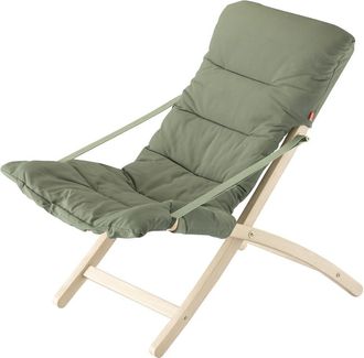 Fiam Gartensessel aus hellem Eschenholz und Relax-Matratze Linda Soft (Salbeigr&uuml;n)