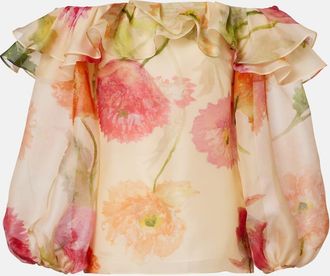 Carolina Herrera Off-Shoulder-Top aus Seidenorganza
