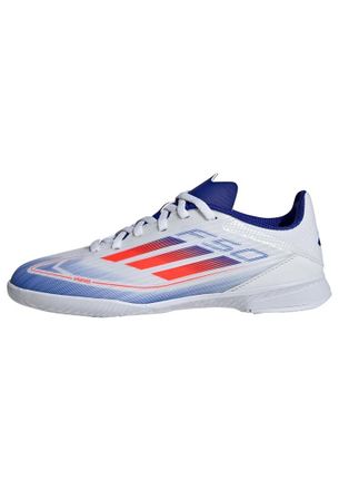 adidas Unisex Kinder F50 League Football Boots Indoor, Cloud White/Solar Red/Lucid Blue, 28 EU