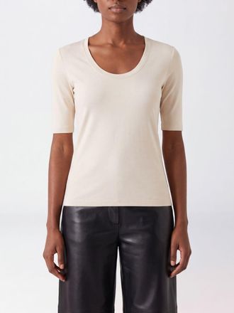 Fabiana Filippi Slim Fit Kurzarm-T-Shirt aus Baumwolle mit Rundhalsausschnitt