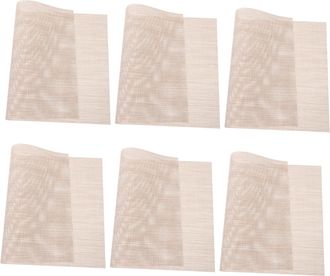 NUOBESTY 6 St&uuml;ck rutschfeste PVC Tischsets Hitzebest&auml;ndig Rechteckig F&uuml;r K&uuml;che Restaurant Babys Mit Becheruntersetzern