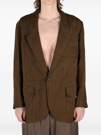 Ziggy Chen single-breasted blazer - Marron