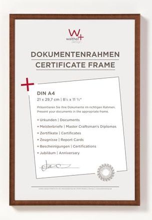 Walther Design Cadre Photo Bronze 21 x 29,7 cm (DIN A4) Nouveau Cadre en Plastique Lifestyle KV130J