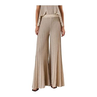 Souvenir Goldene Palazzo Hose mit Lurex Faden - - Trousers - Damen - Beige - M