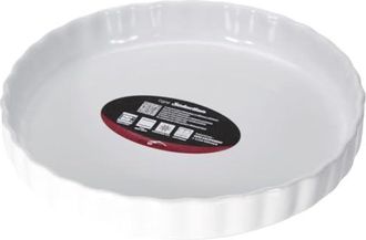 Crealys 512734 Antihaftbeschichtete Keramik-Kuchenform - Wei&szlig;e Kuchenform, Durchmesser 28 Zentimeter - Runde antihaftbeschichtete wei&szlig;e Keramik-Kuchenform - Q