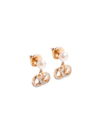 Valentino Garavani Womens Drop Earrings Metallic Brass