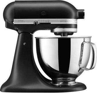 KitchenAid Robot Pâtissier - Artisan - Robot cuisine multifonctions à tête inclinable - Batteur avec 3 accessoires et Bol inox de 4,8 L - Noir réglisé