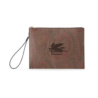 Etro Homme, Sacs, Brun, Taille: ONE Size Pochette Jacquard &Eacute;l&eacute;gante avec Broderie