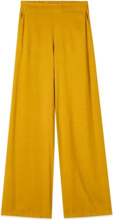 Oltre Femme, Pantalons, Jaune, Taille: 38 FR Pantalon large en lin m&eacute;lang&eacute;