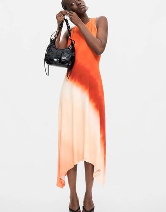 Desigual Robe sans manches en maille - Corail-Orange