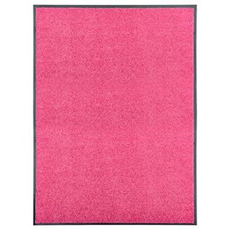 vidaXL Paillasson Lavable Tapis de Couloir Paillasson dEntr&eacute;e Tapis de Porte Tapis de Bienvenue Int&eacute;rieur Ext&eacute;rieur Antid&eacute;rapant Rose 90x120 cm