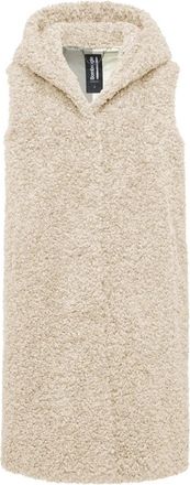 Bomboogie Femme, Vestes, Beige, Taille: 42 FR Long Faux Shearling Vest