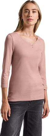 Street One Damen Basic Shirt mit Knopfdetail