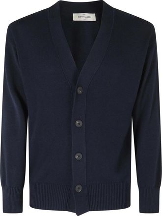 Gran Sasso Homme, Pulls, Bleu, Taille: M Cardigan Bottoni Cotone