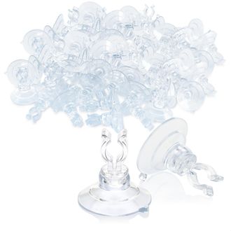 Com-Four 80x Saugnapf mit Kabel-Schlitz - Ø 3 cm Mehrzweckhaken für Lichterkette und Fenster-Dekoration - Starke Fenster-Noppen zur Fensterbefestigung (80 Stüc