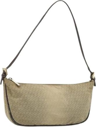 Fendi Pre-owned Zucchino Canvas Hand Bag - Femme - Pre-owned - Beige - Taille: ONE Size