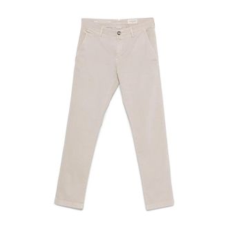 Jacob Cohen Hellgraue Jeans mit Beiger Knopfleiste - - Trousers - Herren - Grau - W33