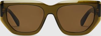 Stella McCartney Logo Cat-Eye Sunglasses, Woman, Olive green