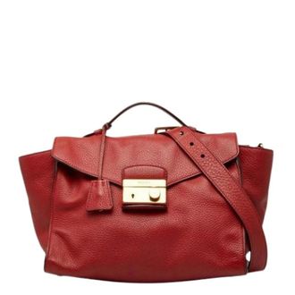 Prada Pre-owned Cuir sacs-prada - Femme - Pre-owned - Rouge - Taille: ONE Size