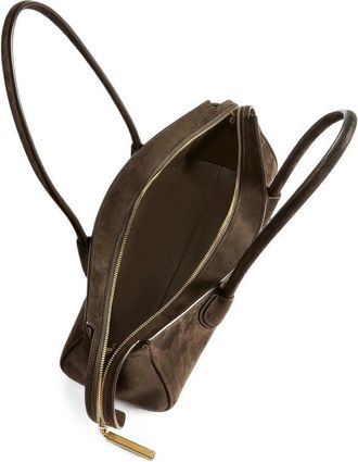 Khaite Calfskin Suede Shoulder Bag - Brown