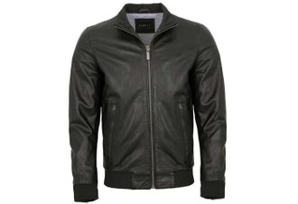 Bugatti Lederjacke Alfredo Bugatti - Herren Lederjacke Blouson Lammnappa schwarz