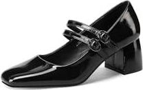 Queen Helena Escarpins &agrave; bout ferm&eacute; Chaussures basses &eacute;l&eacute;gantes avec bracelet femme ZM9849, Noir, 38 EU