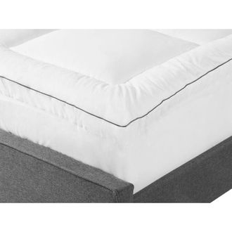 Beliani Beliani - Surmatelas Blanc Matelassé en Coton Ciré de Qualité 140 x 200 cm Ultra Doux et Confortable