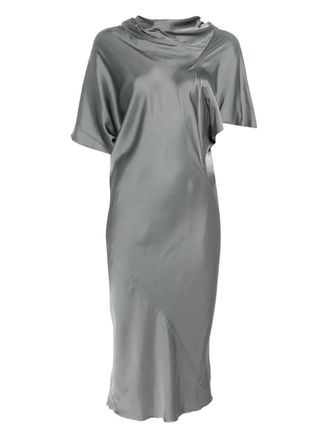 Rick Owens robe drap&eacute;e &agrave; col b&eacute;nitier - Gris