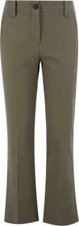 Brunello Cucinelli Femme, Pantalons, Brun, Taille: 42 FR Pantalon Droit Boutonn&eacute;