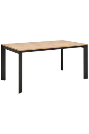 home24 Esstisch, Eiche Artisan, Metall, Holzwerkstoff, rechteckig, eckig, 90x75x160-250 cm, ausziehbar, Esszimmer, Tische, Esstische