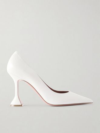Amina Muaddi Escarpins En Cuir Ami - Blanc
