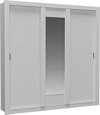 Vente-Unique Vente-unique - Armadio Con Specchio 3 Ante Scorrevoli L220 Cm Bianco - Roxane