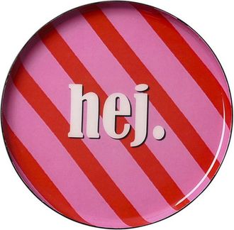 Gift Company Love Trays, Dekotablett, XS, Hej, rund, pink