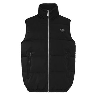 Philipp Plein Homme, Vestes, Noir, Taille: 3XL Nylon Down Jacket Vest