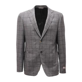 Canali Grau/Blau Wolle/Kaschmir Jacke - - Jackets - Herren - Grau - M