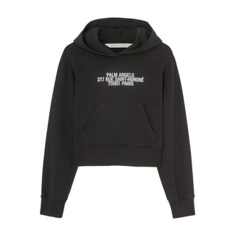 Palm Angels 75001 Baumwoll-Hoodie - - Sweatshirts & Hoodies - Damen - Schwarzk - XS